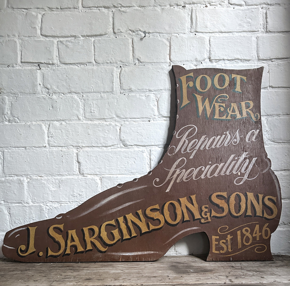 Antique wooden hand painted shoe repair shop sign scratch built – The ...