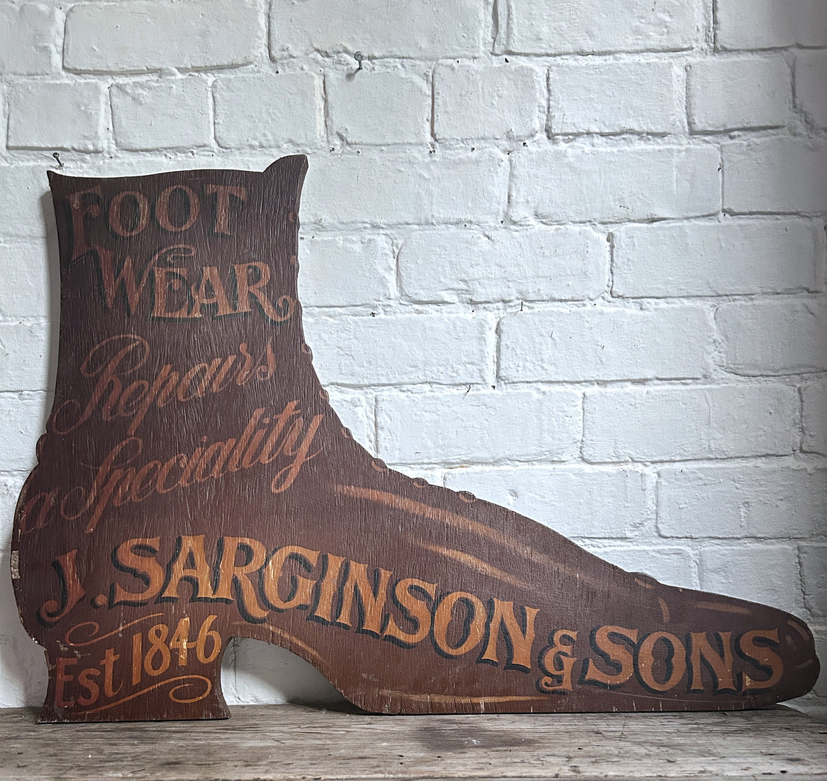 Antique wooden hand painted shoe repair shop sign scratch built – The ...