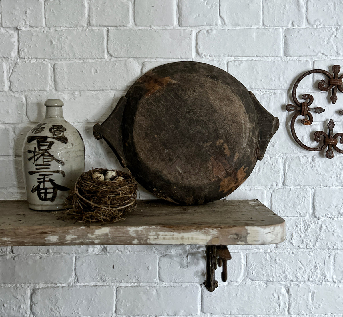 Antique Indian wooden parat primitive hand carved rustic plate – The ...