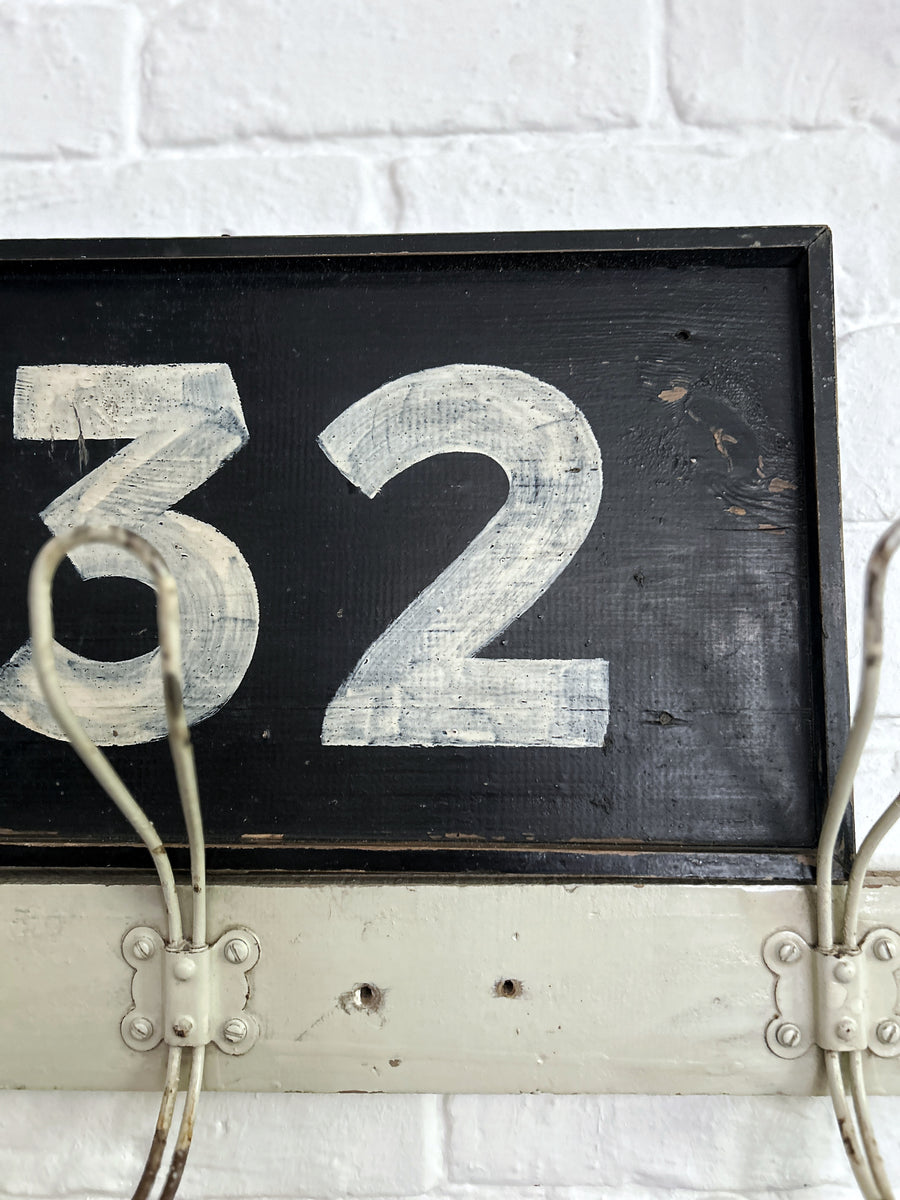 Vintage wooden British sports score sign numbers 132 – The Old Potato Store
