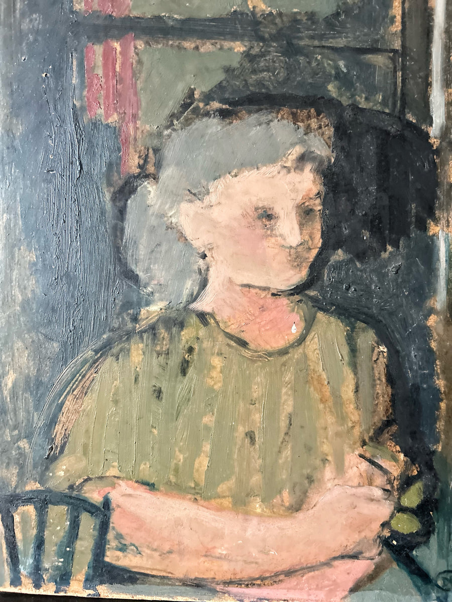 Mid Century Vintage impasto oil painting portrait on board – The Old ...