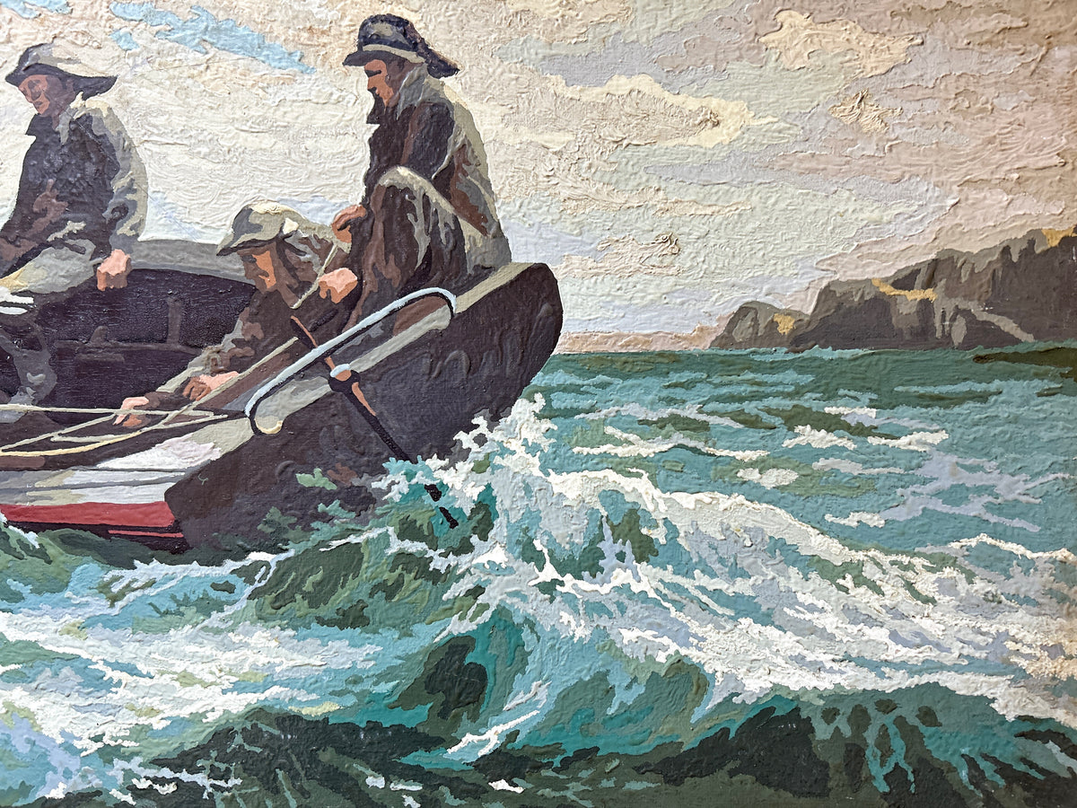 Vintage 1930's, oil painting on board "Breezing Up a Fair Wind" by Win ...