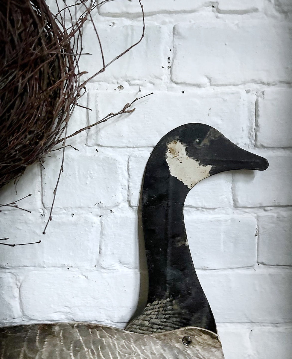 Vintage 1940's folding decoy goose on a metal stand R Johnson Seattle ...