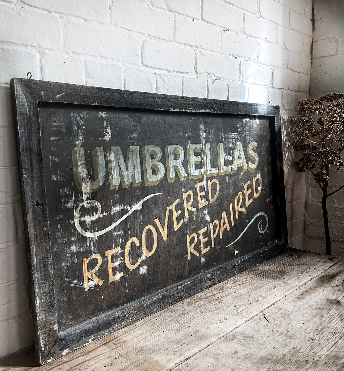 Vintage scratch built wooden hand painted retail shop advertising sign ...
