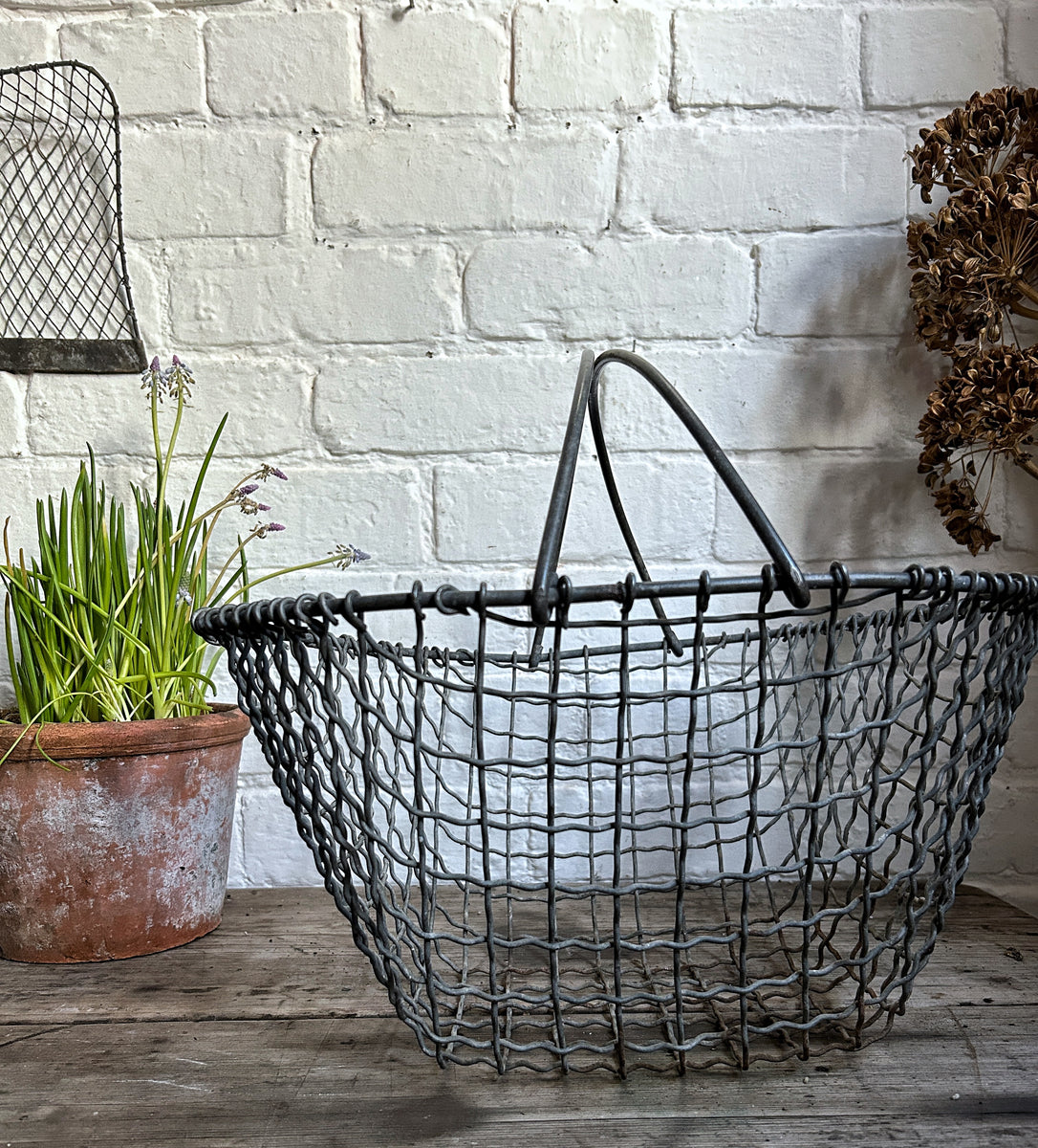 Vintage wire work rustic farmhouse potato basket – The Old Potato Store