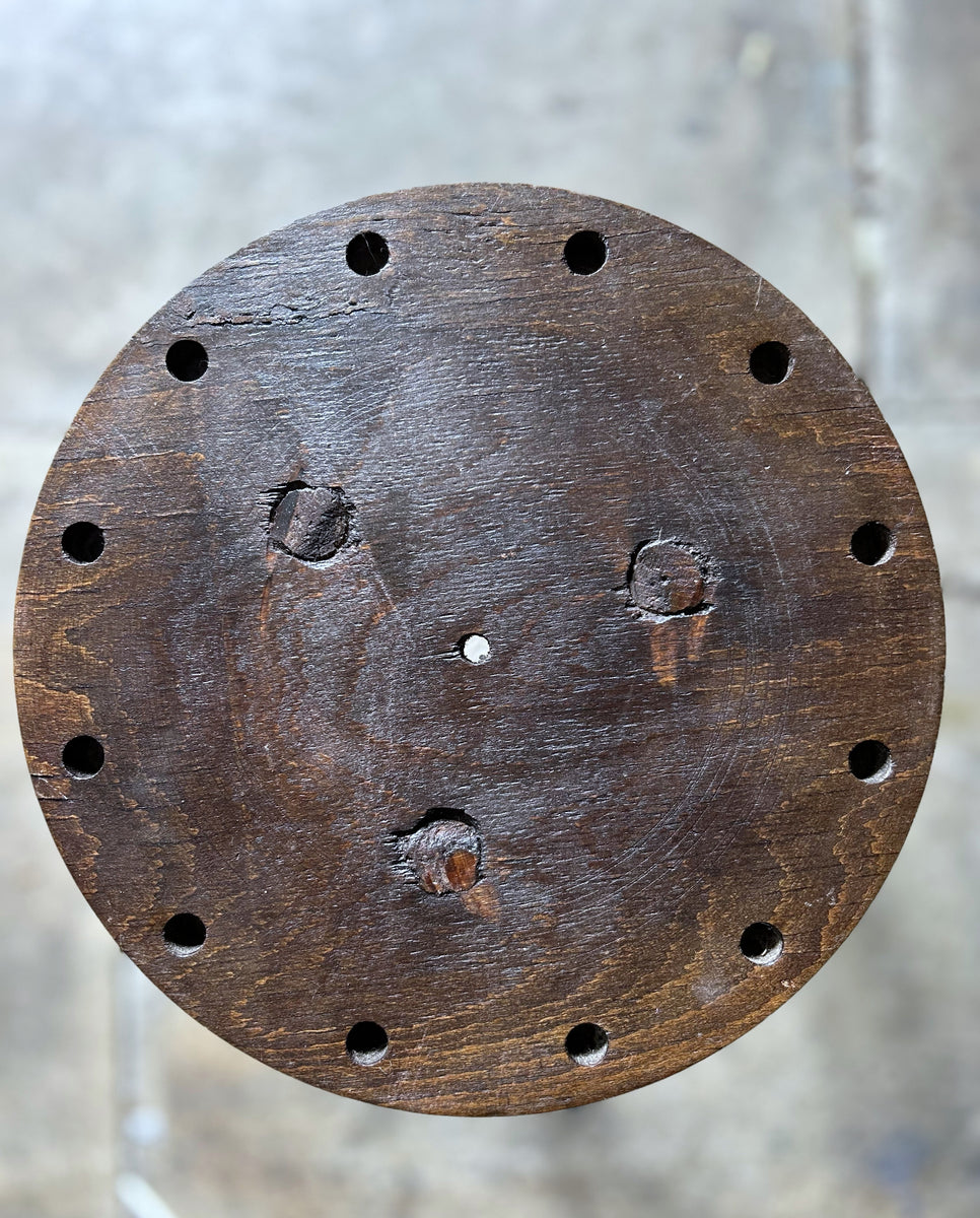 Antique spiral three legged tripod wooden gypsy stool – The Old Potato ...