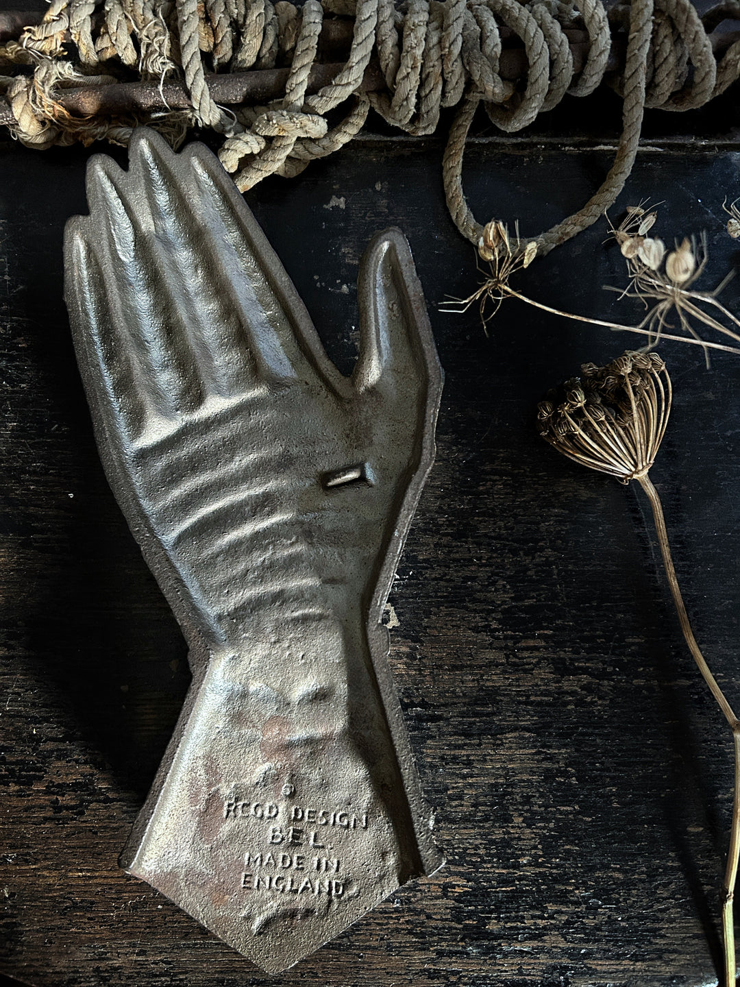 Vintage Cast metal armour clad hand wall plaque – The Old Potato Store