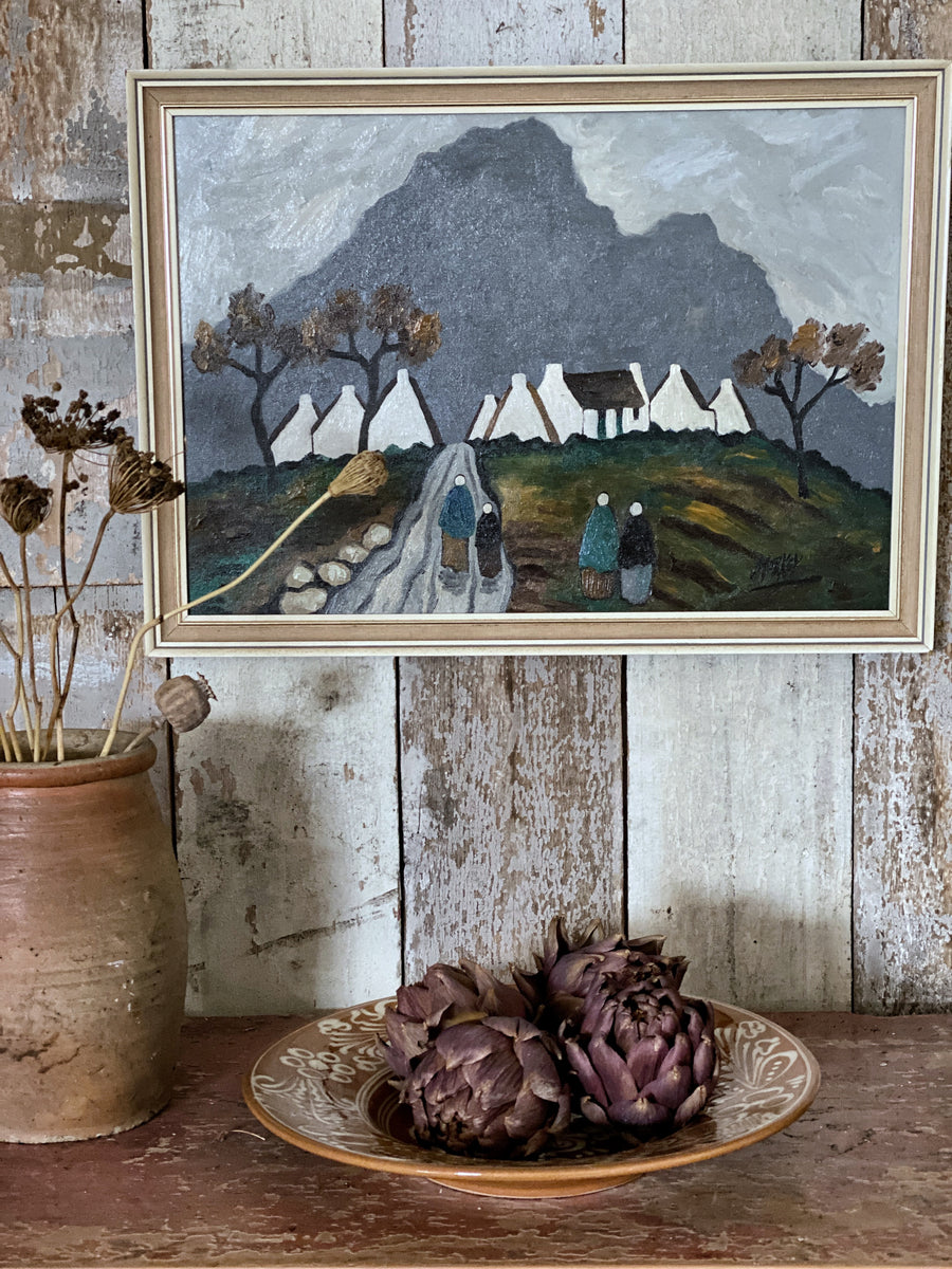 Markey Robinson Irish artist Vintage oil painting on board Off Achill ...