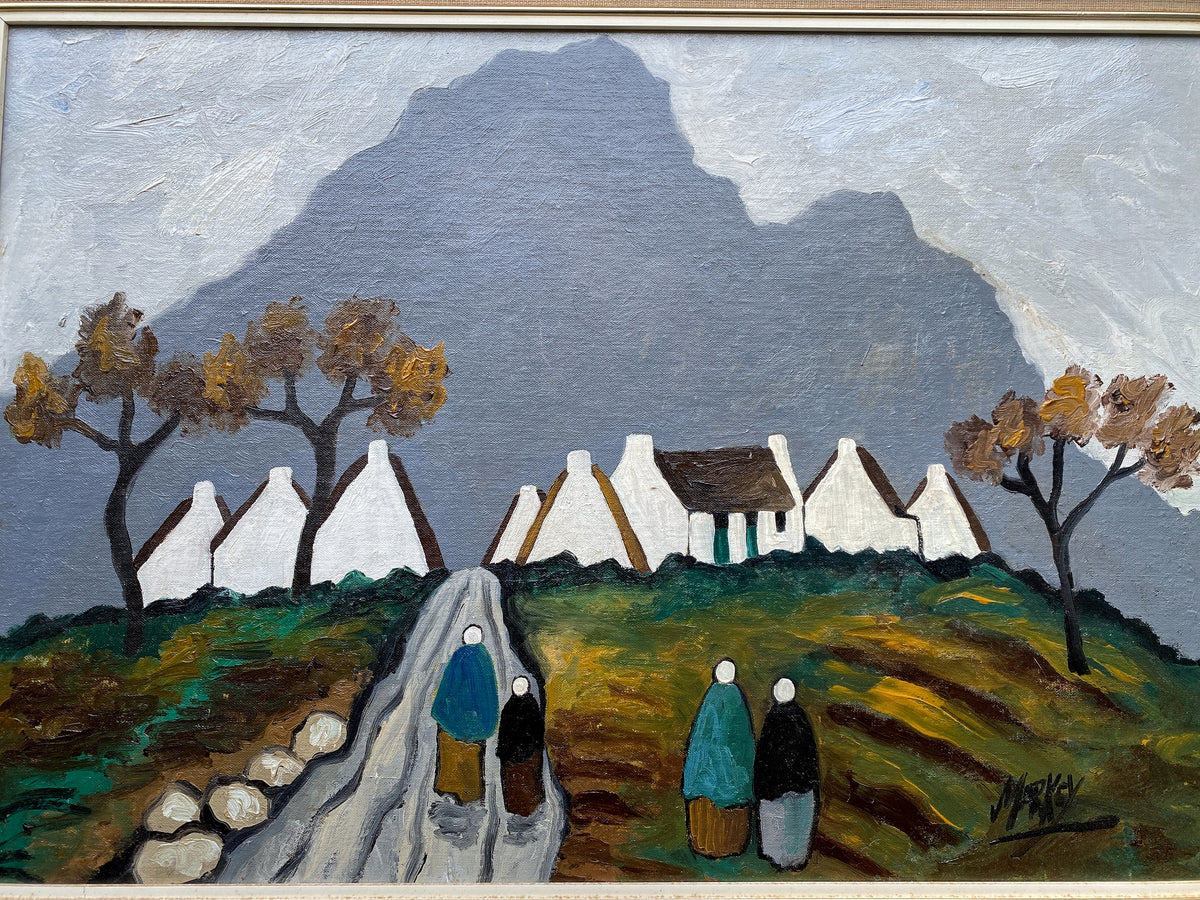 Markey Robinson Irish artist Vintage oil painting on board Off Achill ...