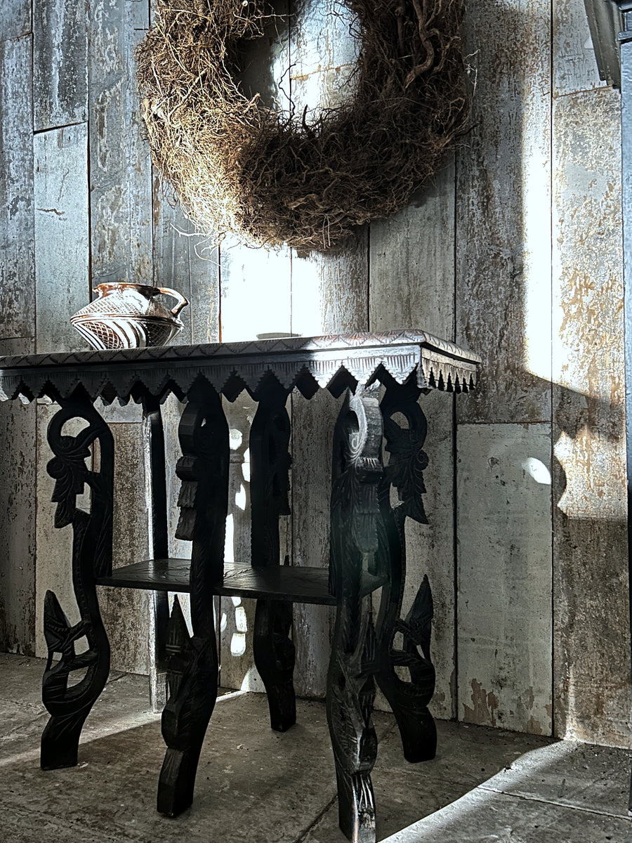 Antique Anglo Indian Burmese Padouk heavily Carved Decorative console ...