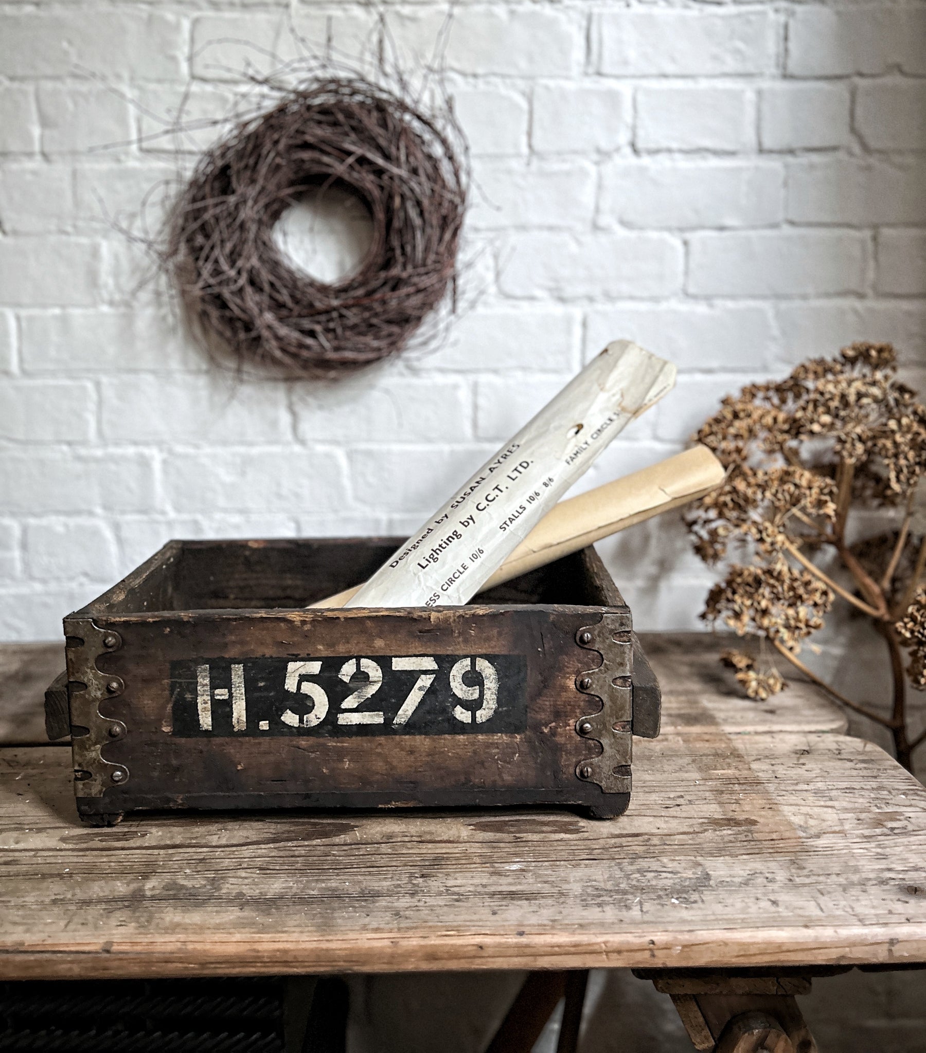 Vintage Industrial Railway Wooden Storage crate number stencilled – The ...