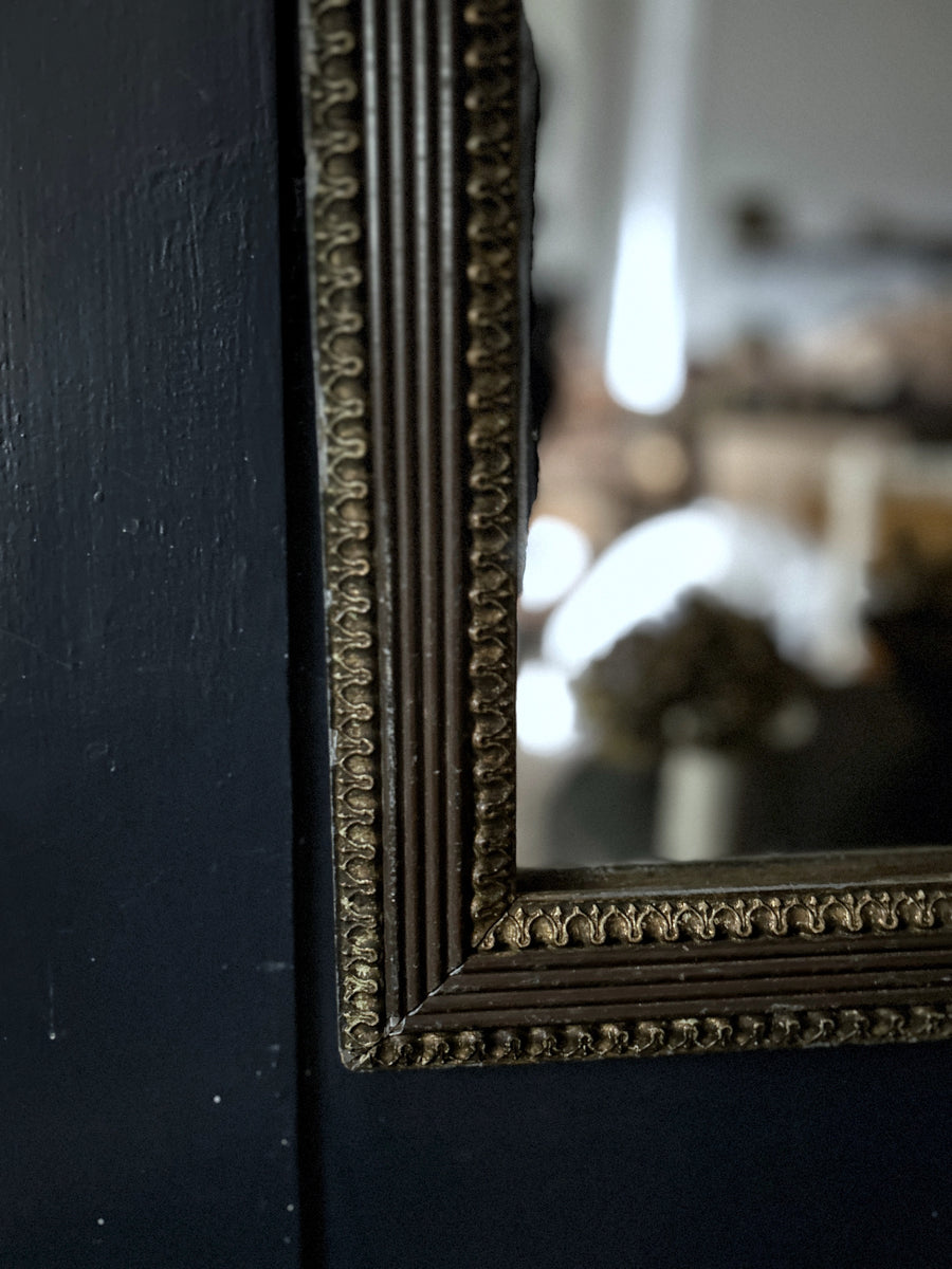 Small wall mounted antique decorative wooden mirror – The Old Potato Store