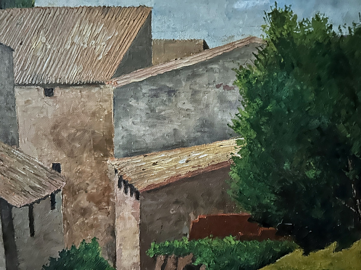 Vintage Cubist Landscape Oil Painting on Canvas framed & Signed – The ...