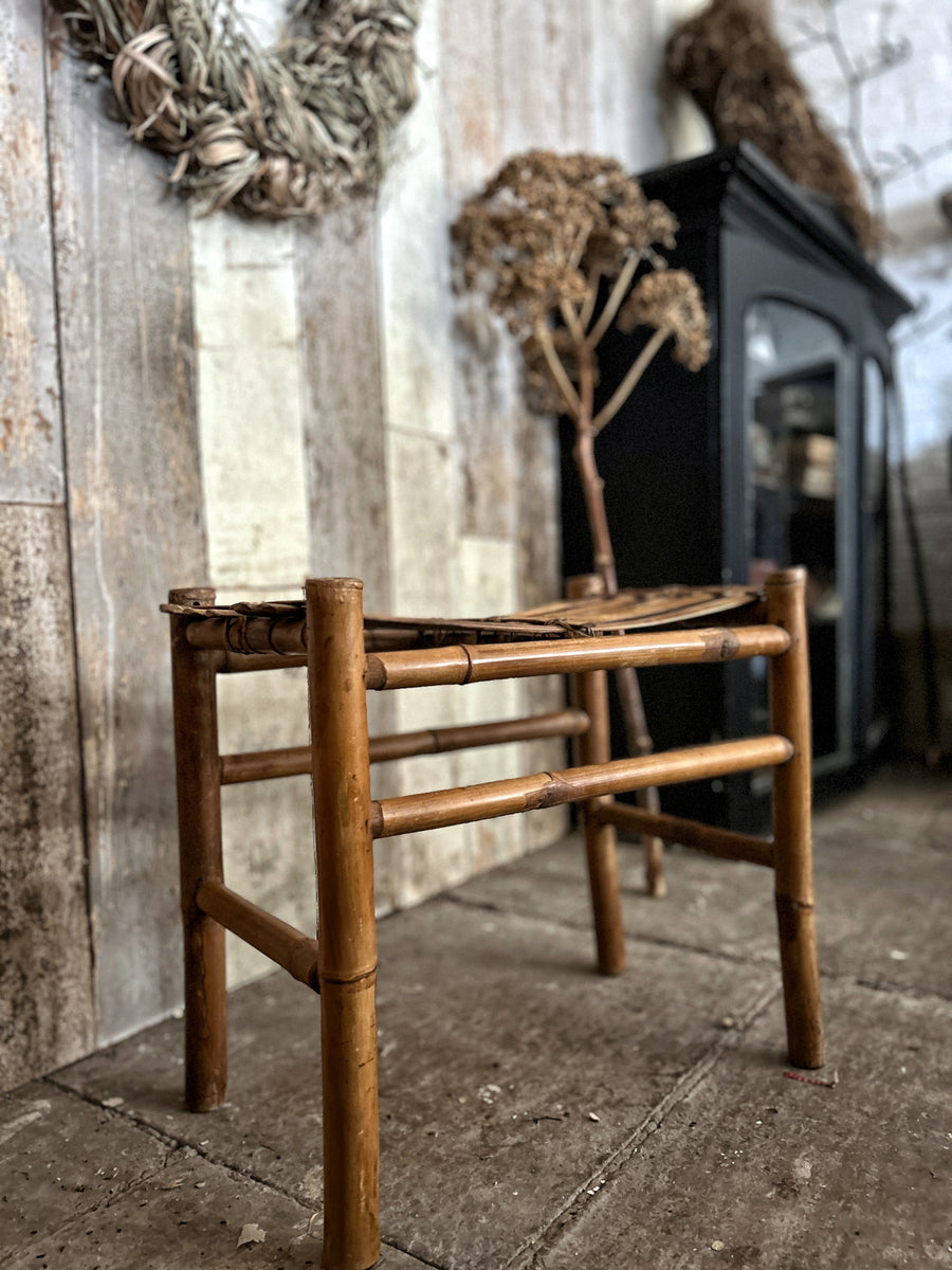A vintage bamboo bench seat stool – The Old Potato Store